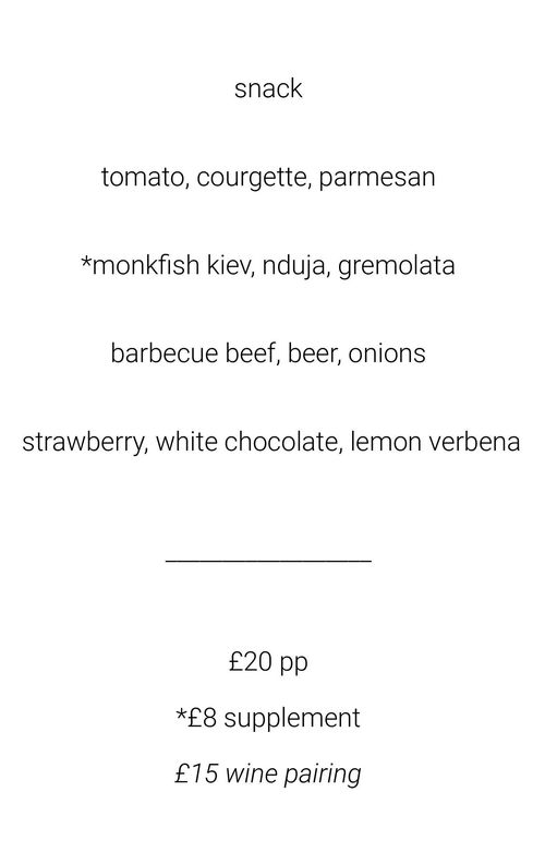 3 course lunch menu