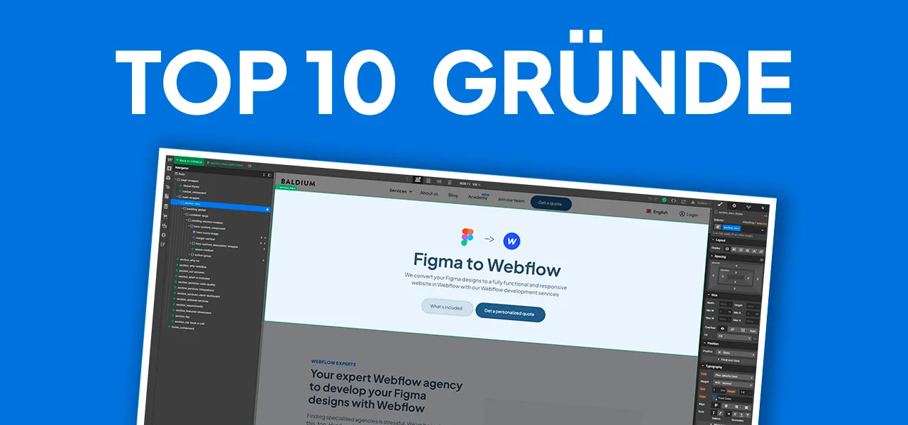 10 Gründe warum du Webflow nutzen solltest