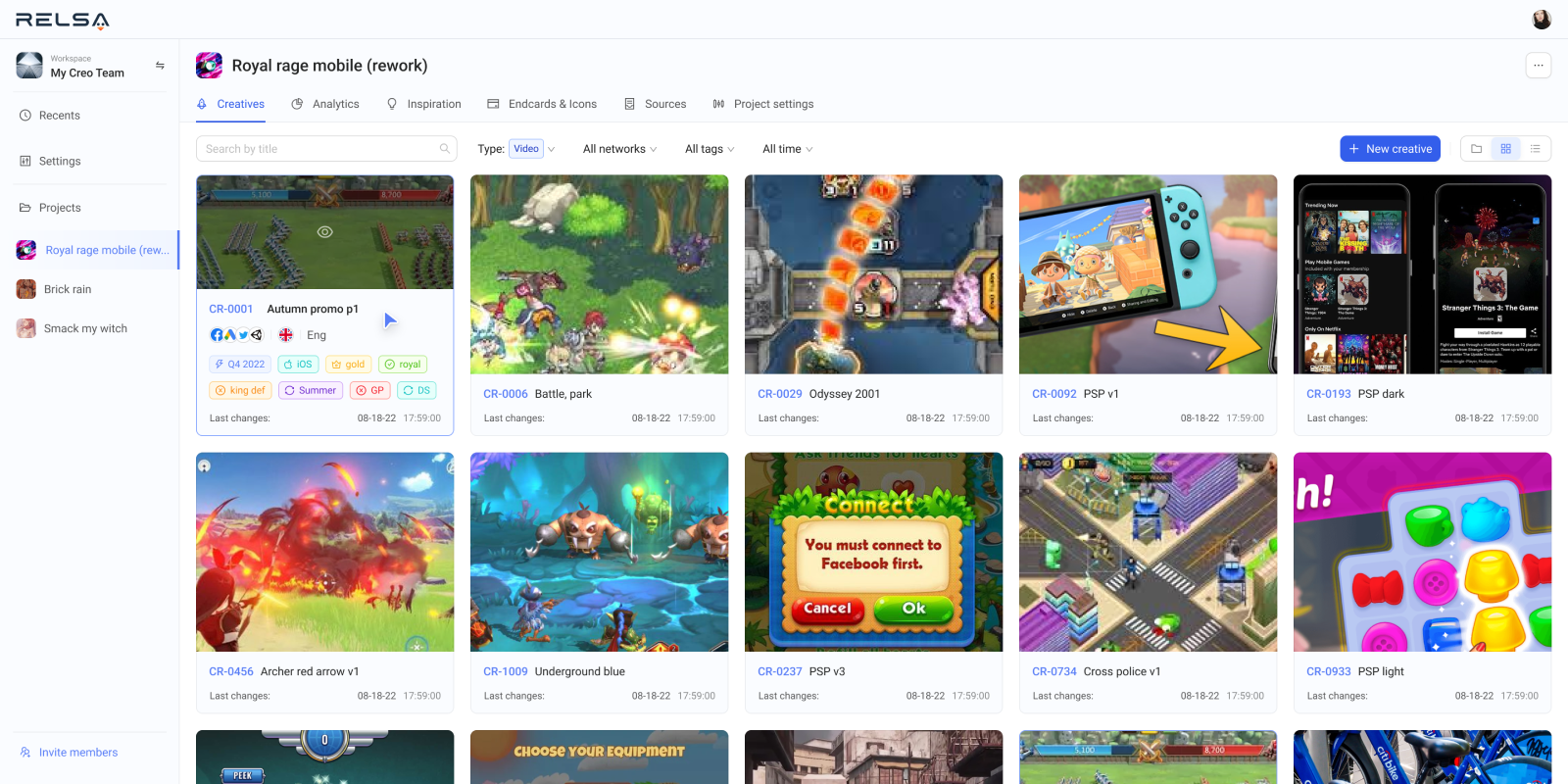 Relsa • Manage&Analyse your creative ads