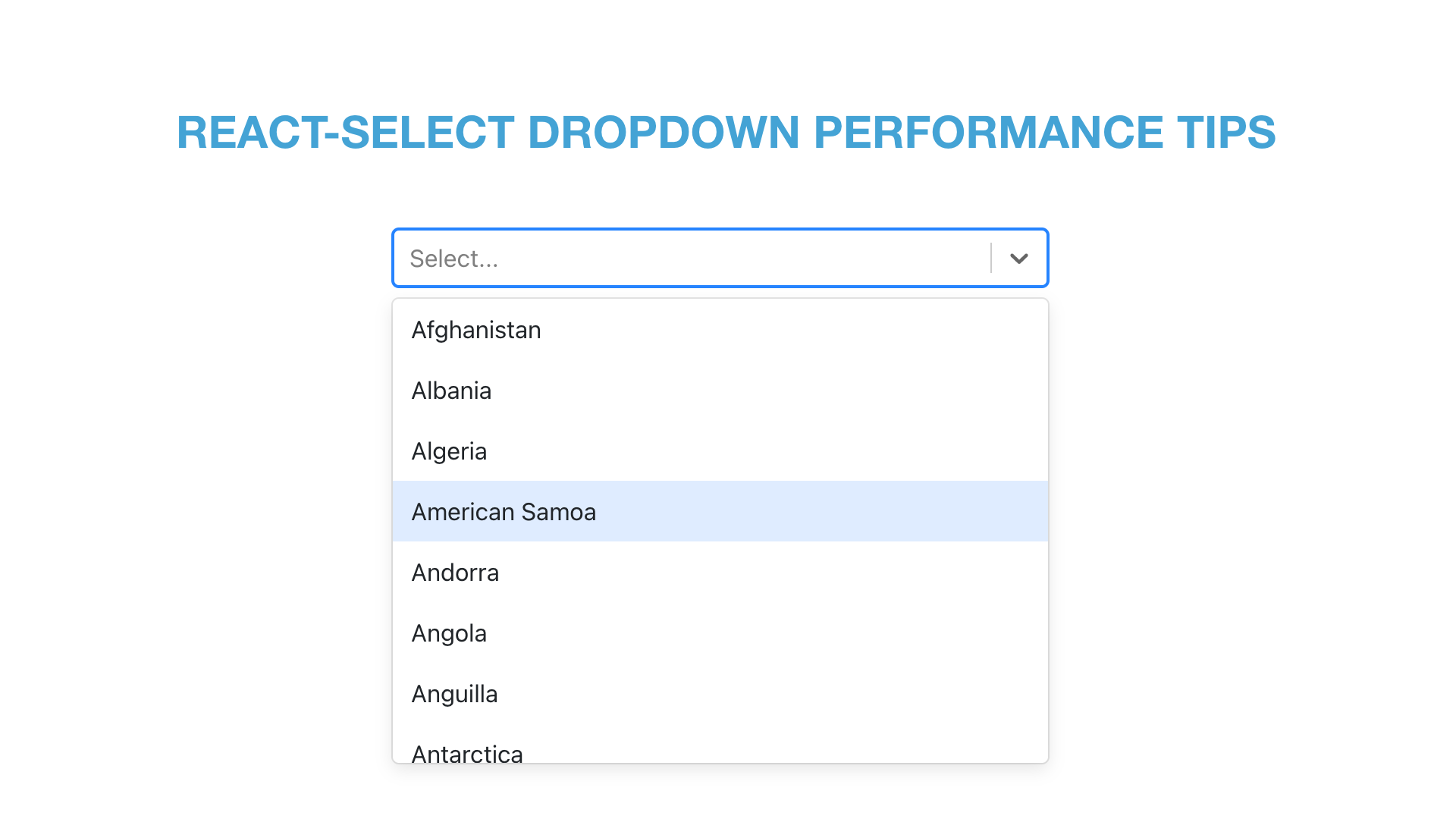 Optimize Your React select Component To Smoothly Render 10k Data