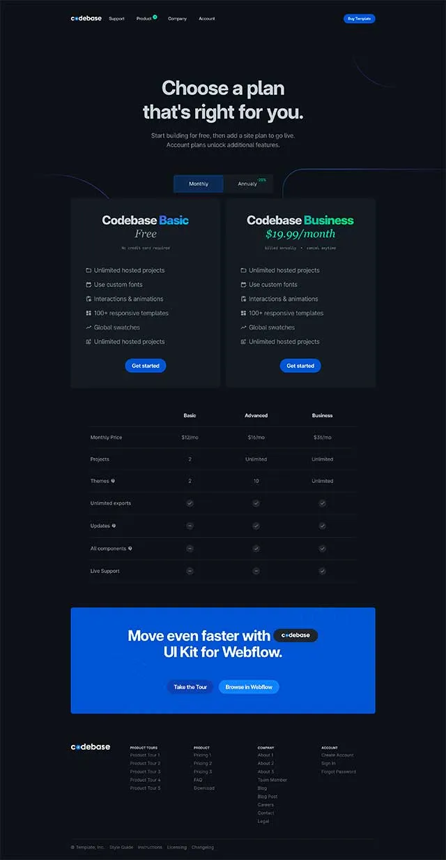 Codebase – Webflow HTML website template