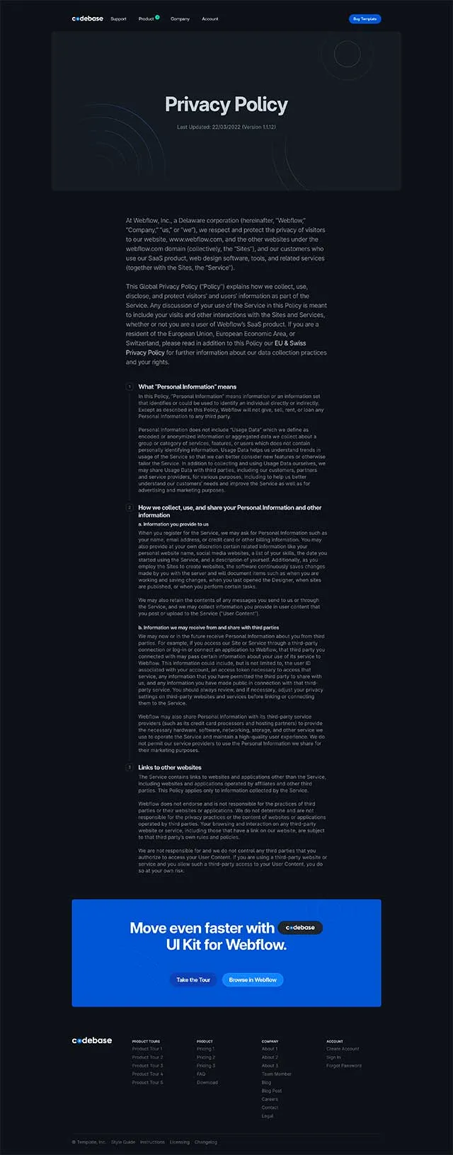 Codebase – Webflow HTML website template