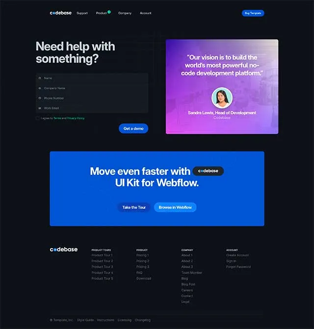 Codebase – Webflow HTML website template