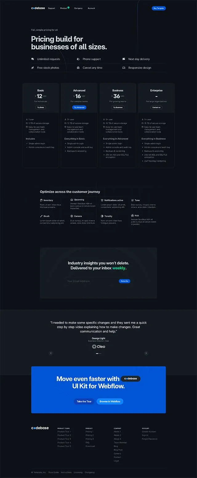 Codebase – Webflow HTML website template