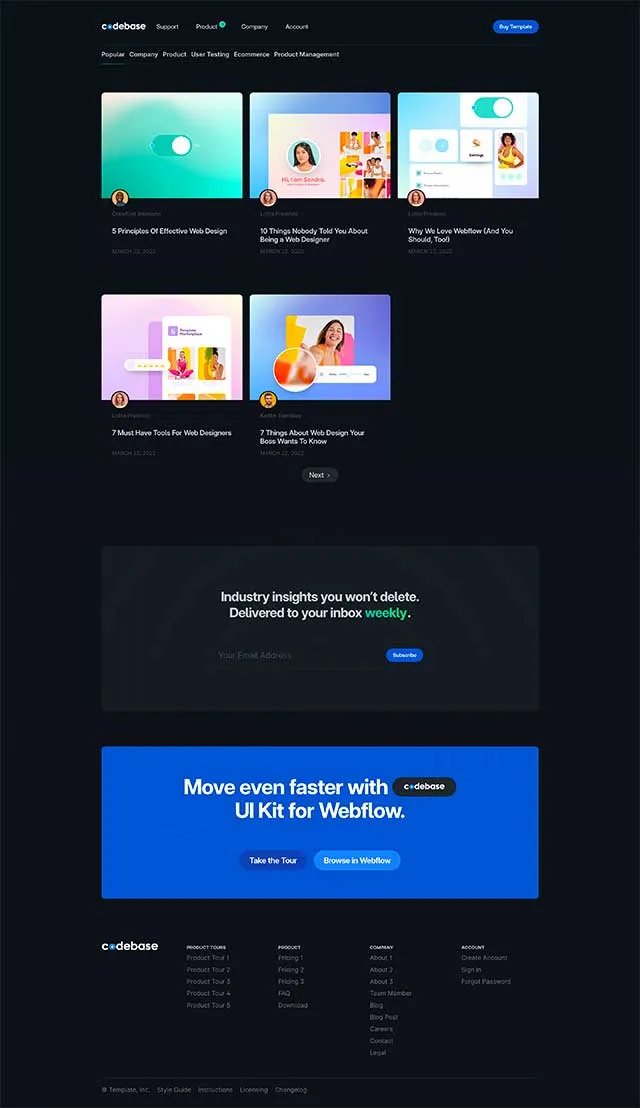 Codebase – Webflow HTML website template