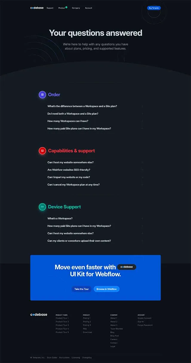 Codebase – Webflow HTML website template