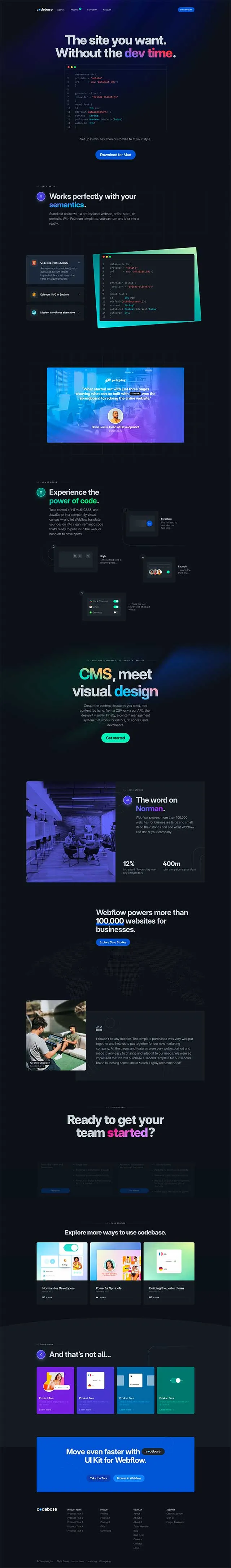 Codebase – Webflow HTML website template