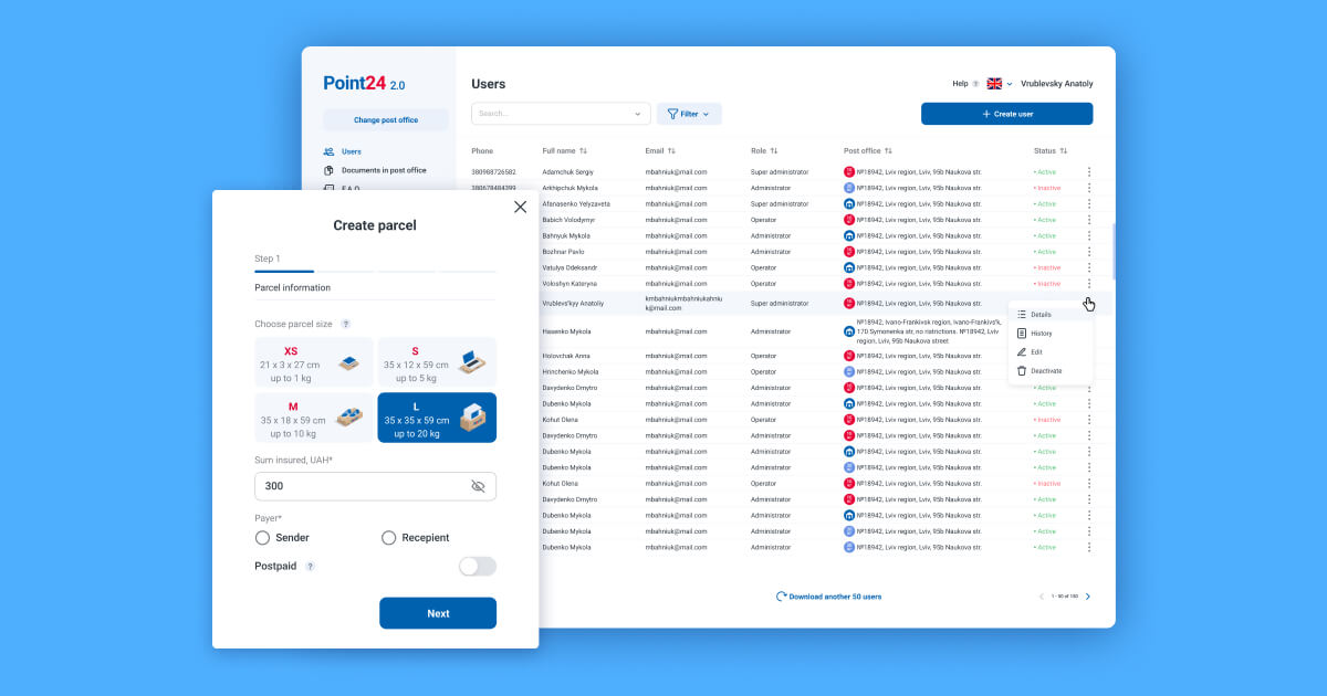 Meest | Web Solution for Post-Mini-Offices by Axon