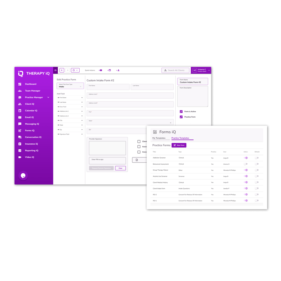 TiQ Practice Management platform - Features