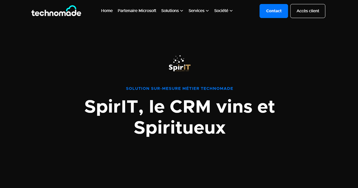 SpirIT - CRM des métiers du vin et spiritueux - Technomade