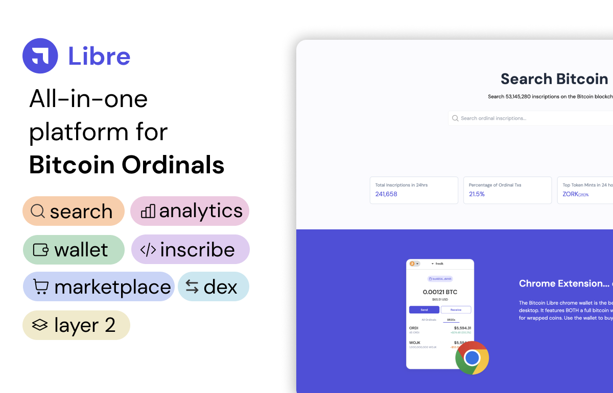 Libre - all-in-one Bitcoin Ordinals platform