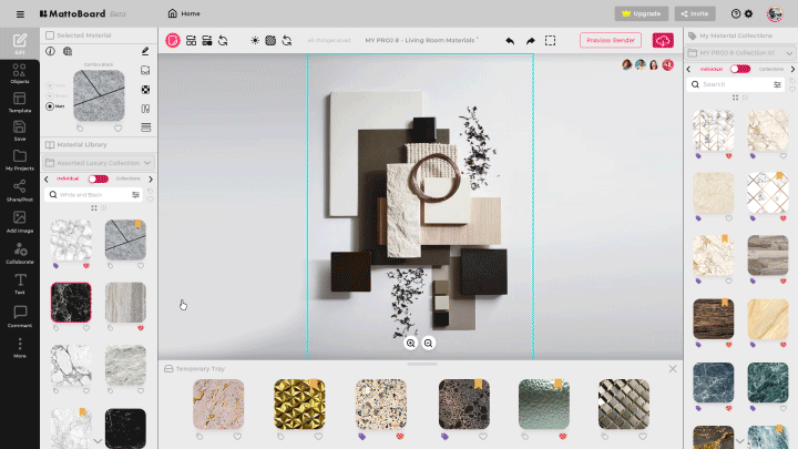 Mattoboard - Start designing realistic 3D mood boards for interior design