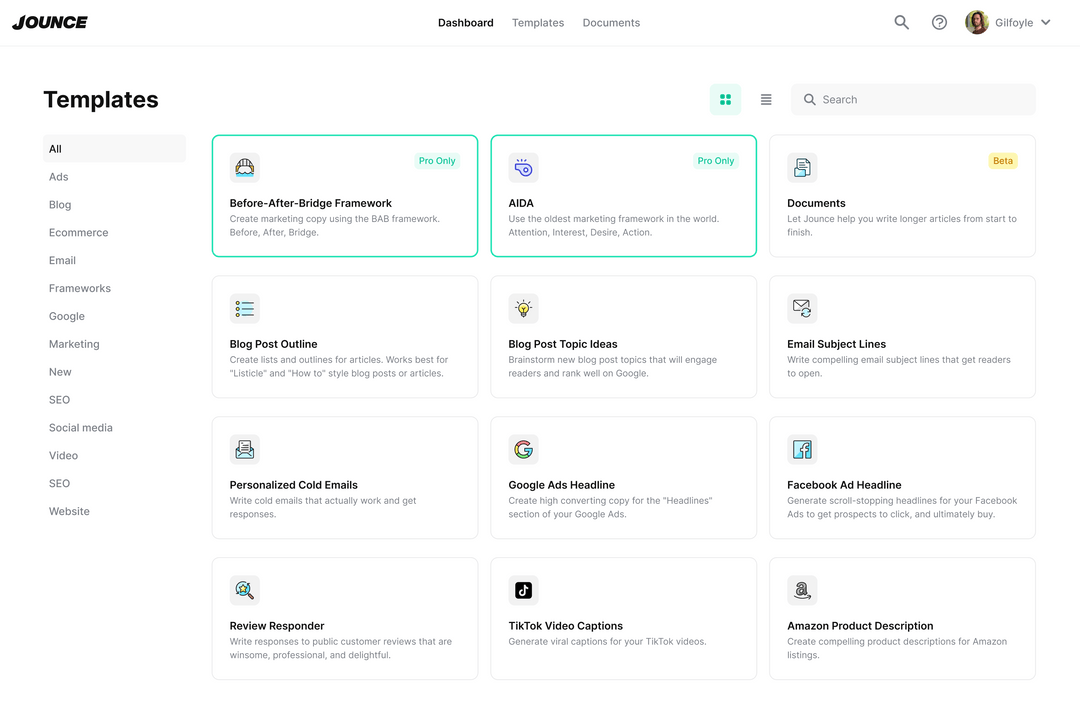 Jounce - Unlimited Free AI Copywriting