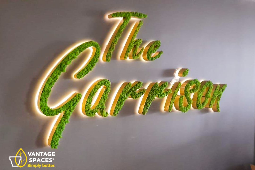 Five ways to use moss for branded wall art | Vantage Spaces