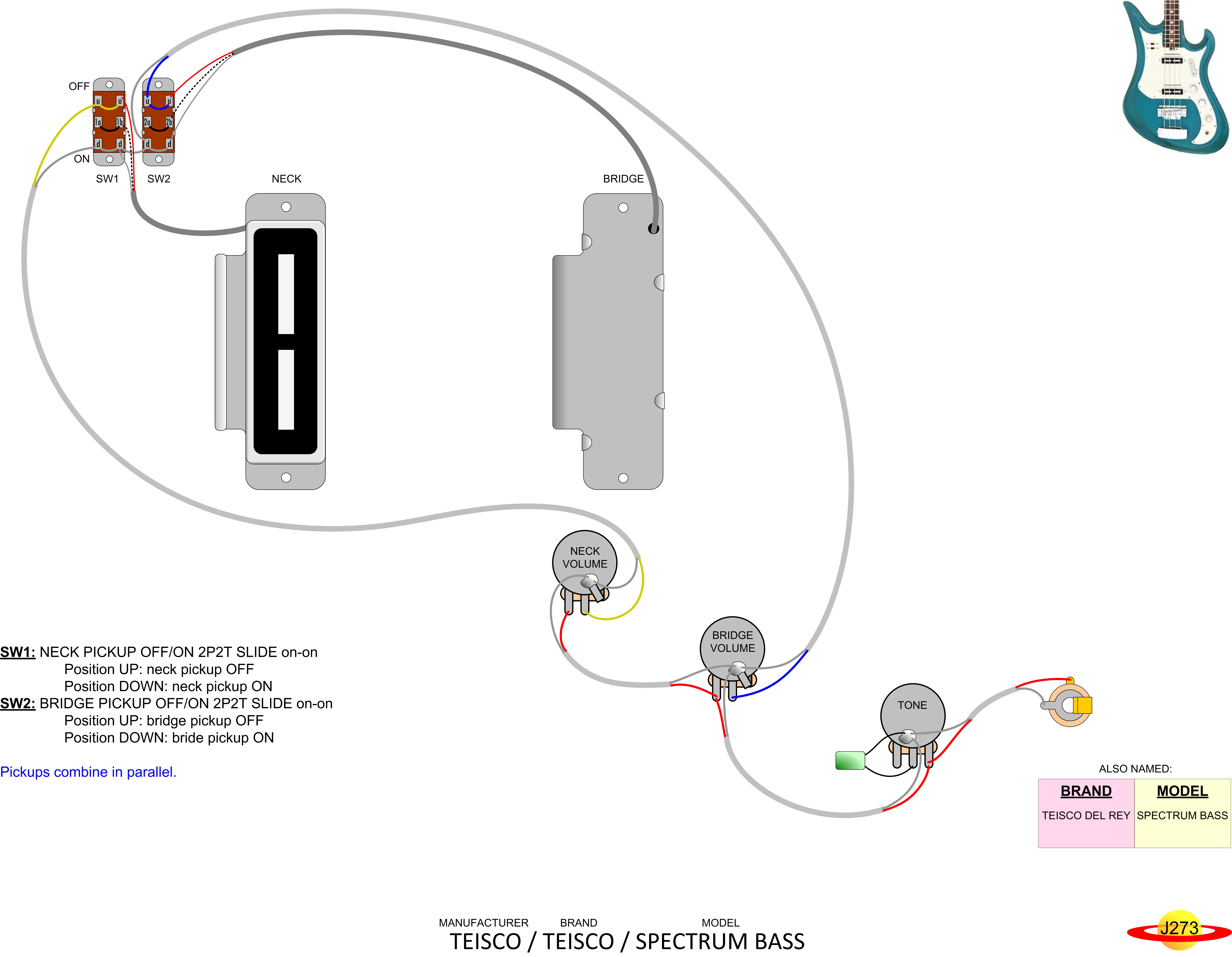 Teisco Guitar Wiring Diagram