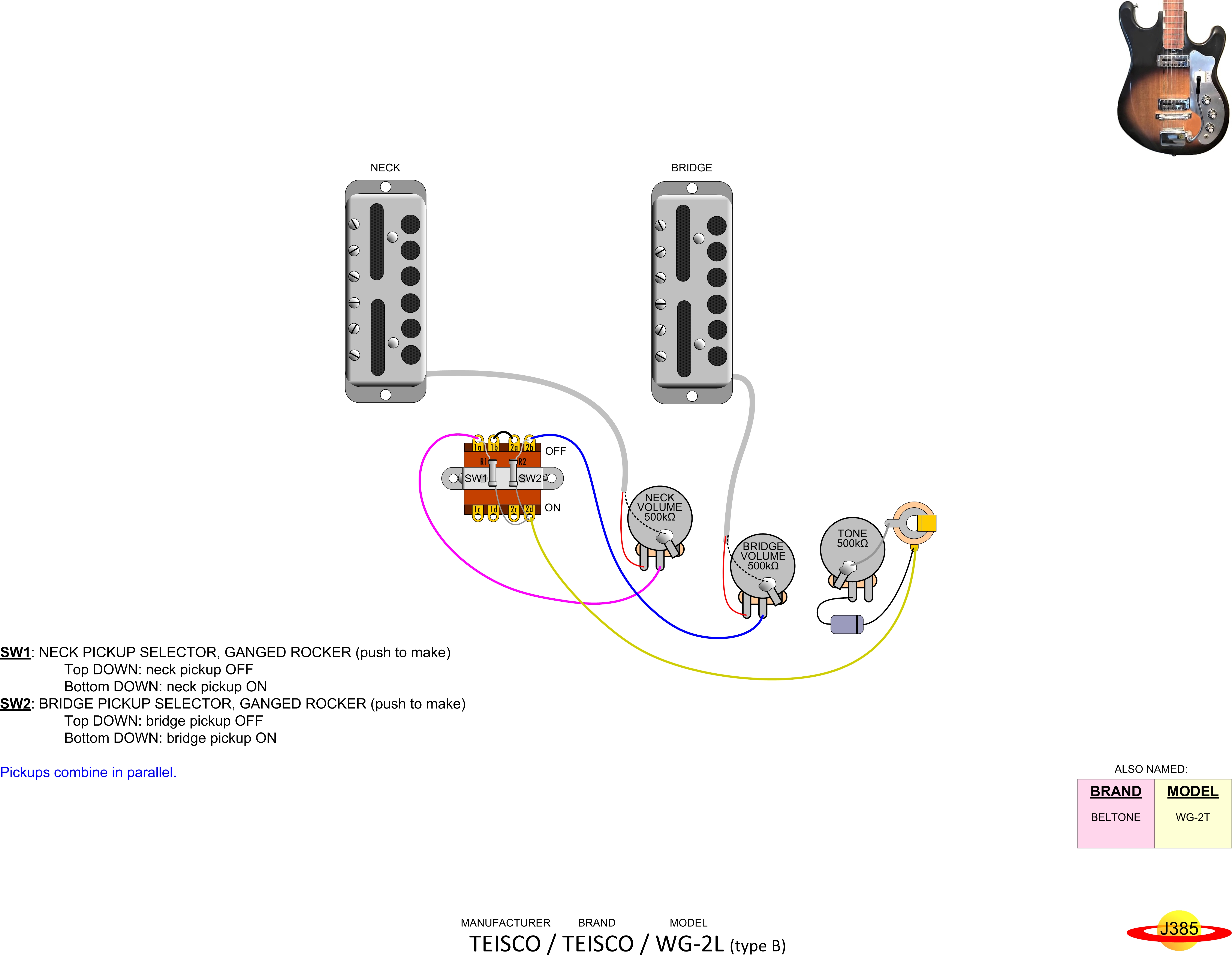 Teisco Guitar Wiring Diagram