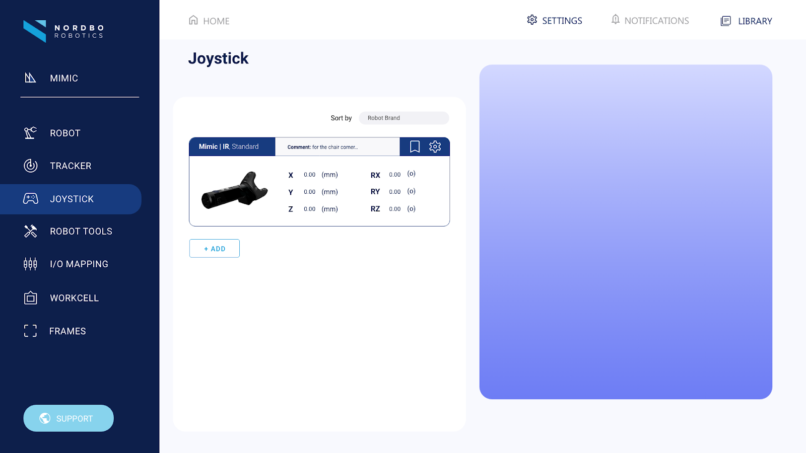Joystick Settings - Mimic Settings