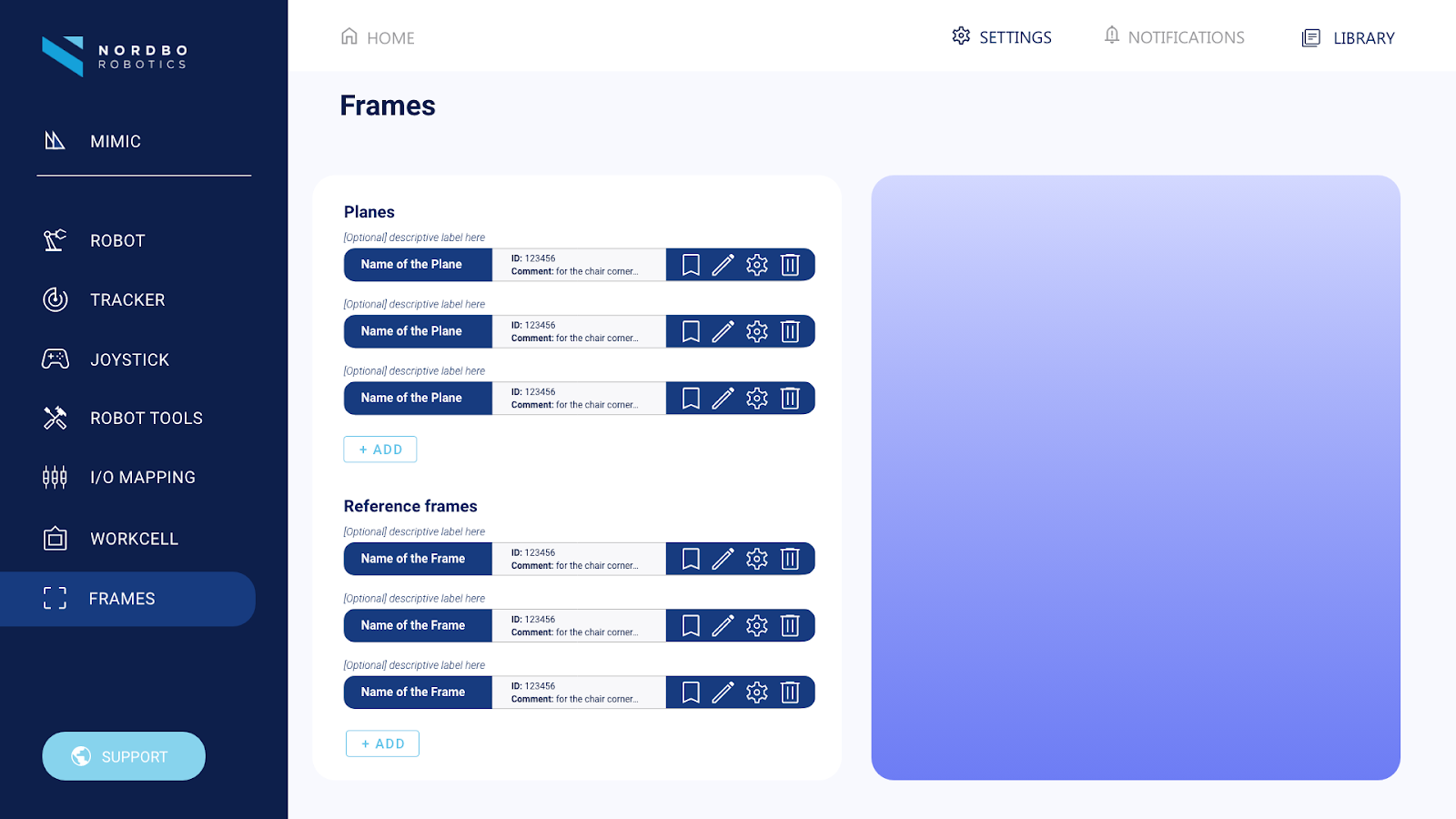 Frames Settings - Mimic Settings