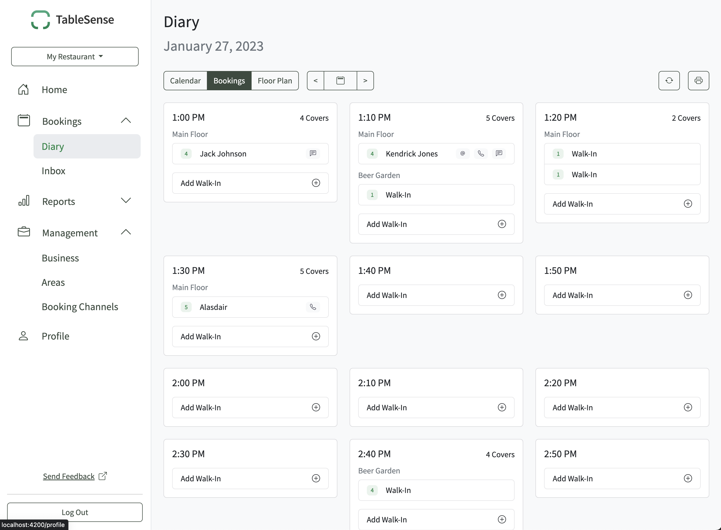 How to use the Diary to manage your bookings