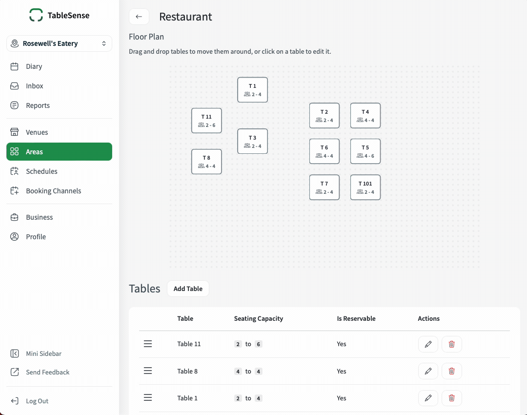 How to set up Tables in your Venue