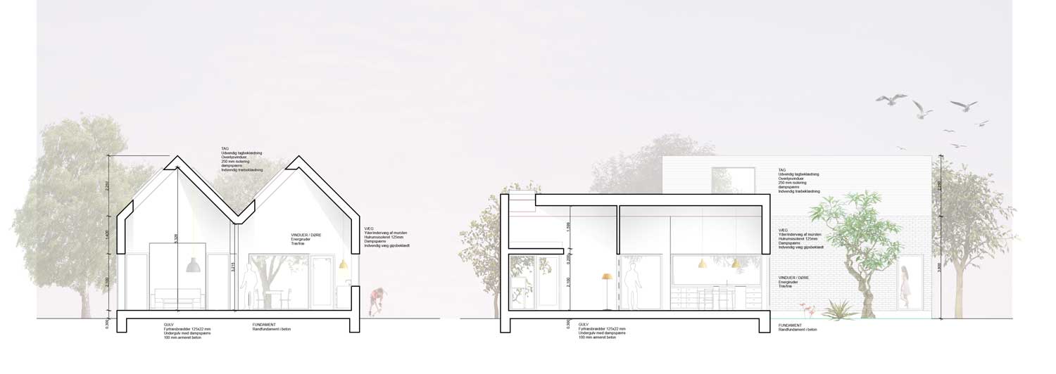 Fritidshus i lyse mursten