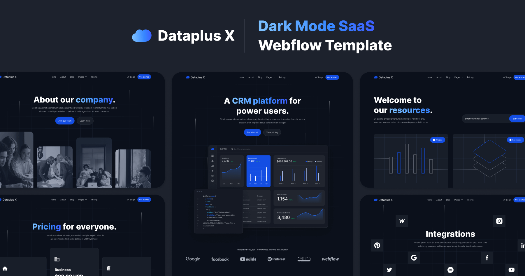 Pricing - Dataplus X - Webflow Ecommerce website template