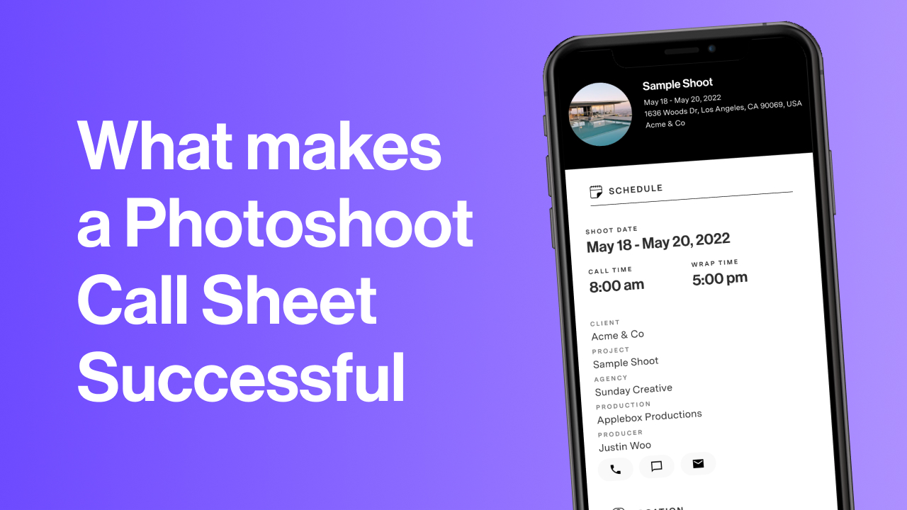 What makes a photoshoot Call Sheet successful? - VISIE Blog