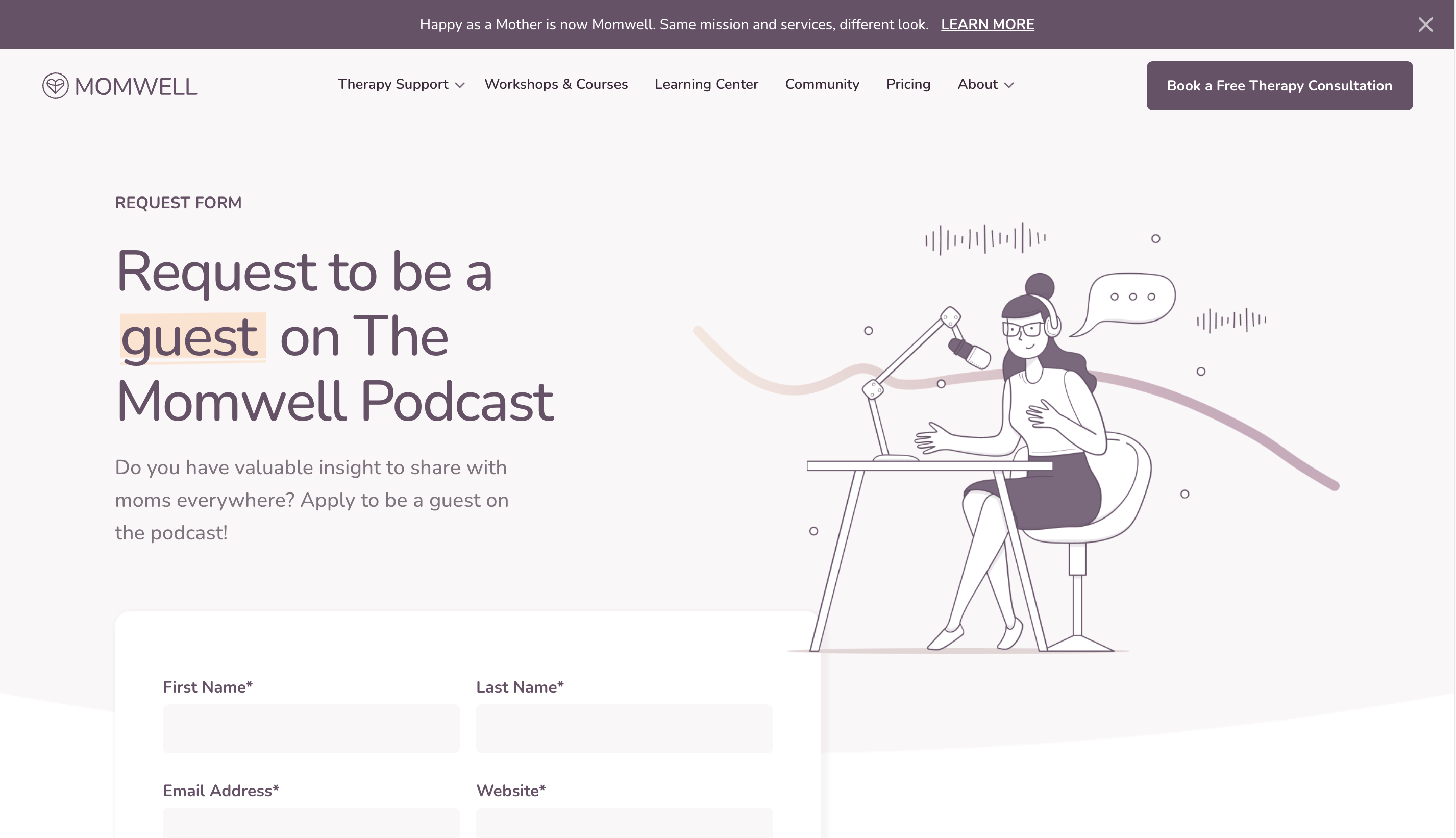 Momwell | Guest Request Form