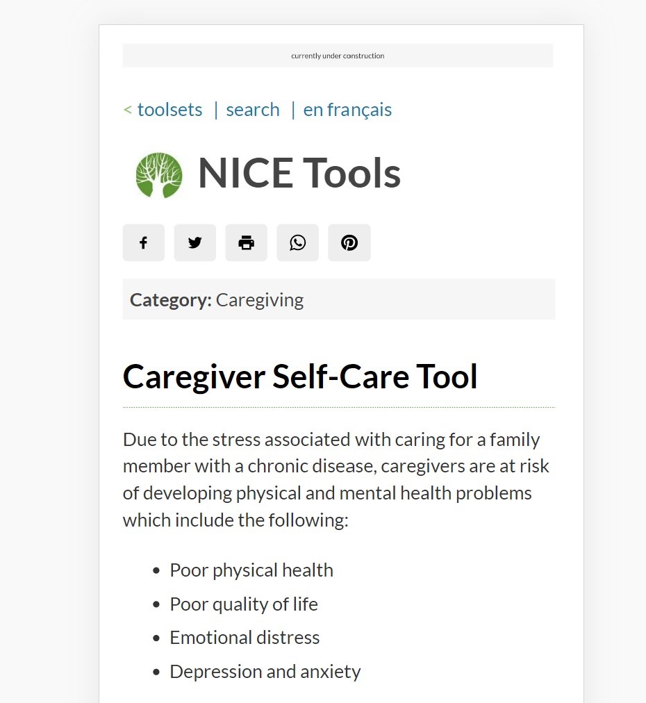 NICE - National Initiative for the Care of the Elderly - Canada