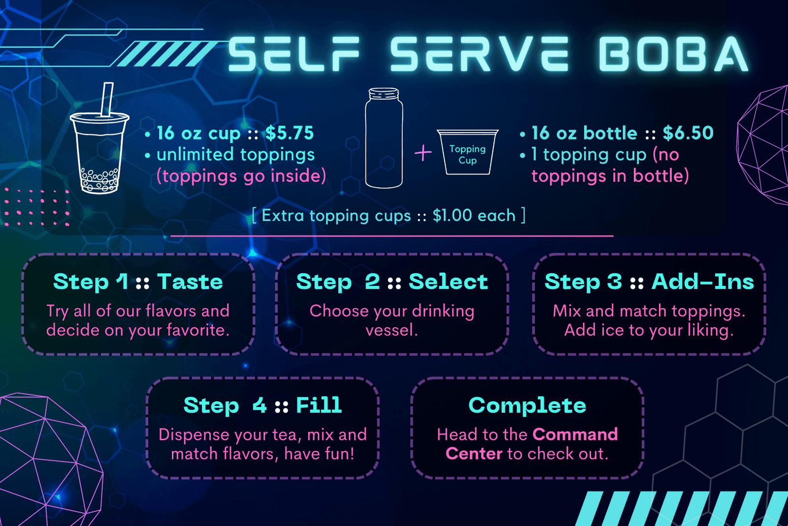 Self-Serve Bubble Tea Menu - Rocketbelly