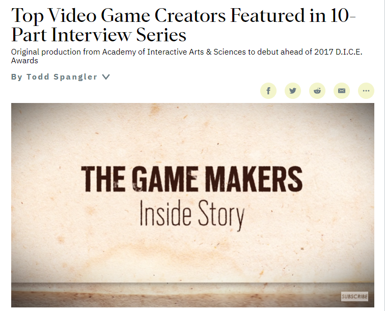 Top Video Game Creators Featured in 10-Part Interview Series