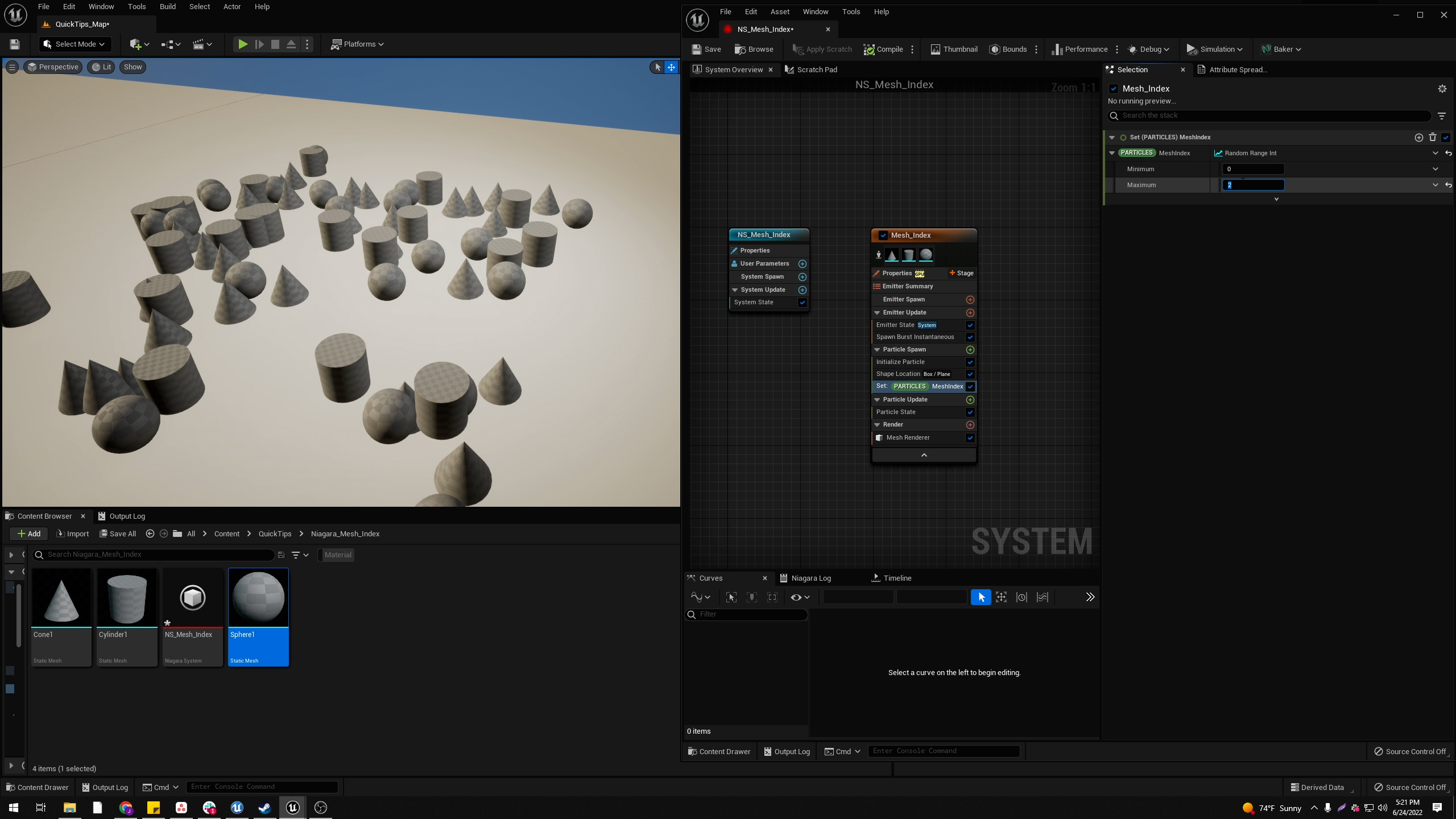 Spawn Different Meshes with One Niagara Emitter