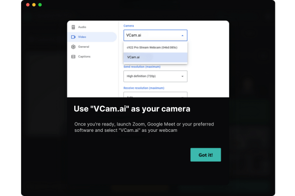 Webcam Background Removal & Virtual Backgrounds - VCam.ai