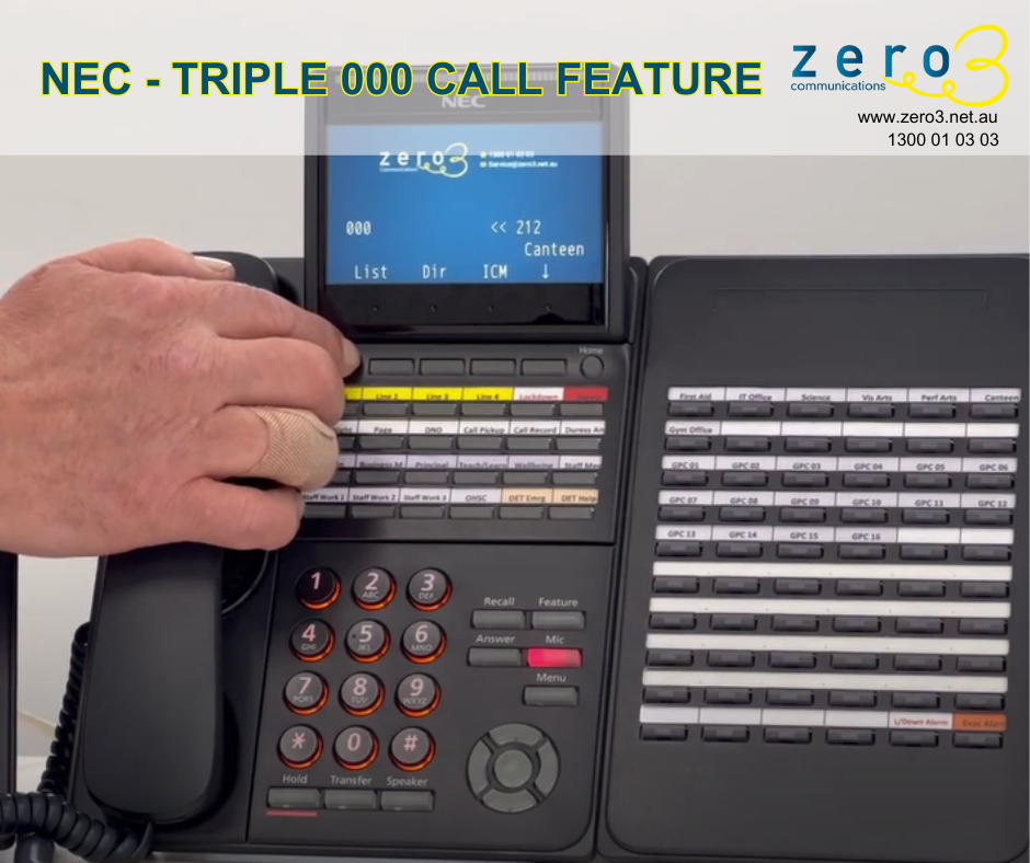 NEC - Triple 000 Call Feature | Zero 3 Communications