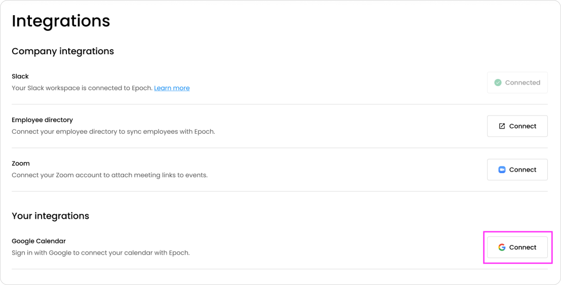 Google Calendar Integration Guide Epoch Help Center Google Calendar Integration Guide Epoch Help Center