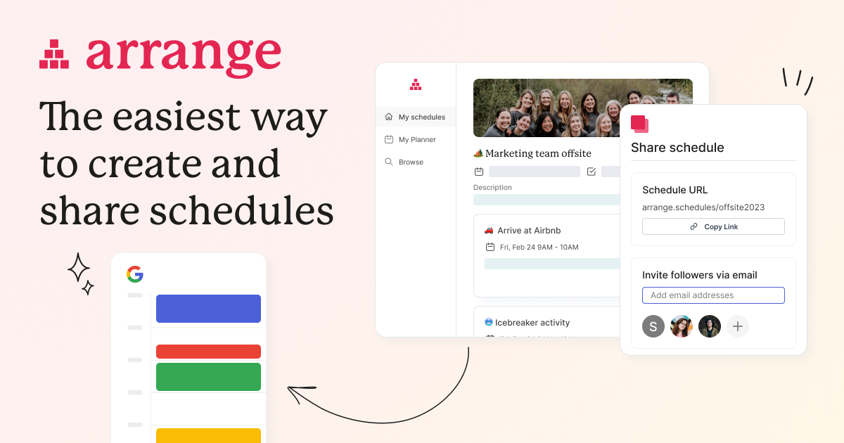 Arrange | Easy schedule sharing
