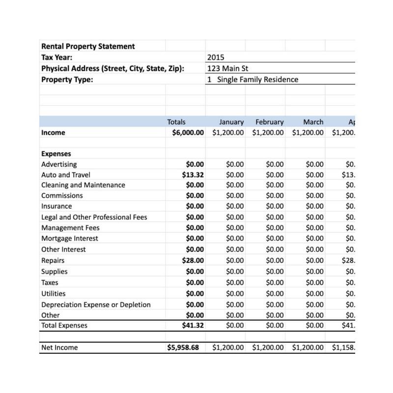 Free Rental Spreadsheet Template Landlord Studio