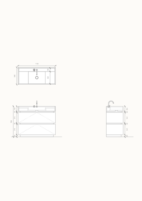 Alexis bathroom vanity in natural stone | Il Granito