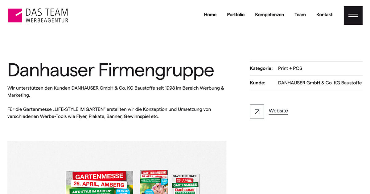 Portfolio: Danhauser Bauzentrum – das team WERBEAGENTUR