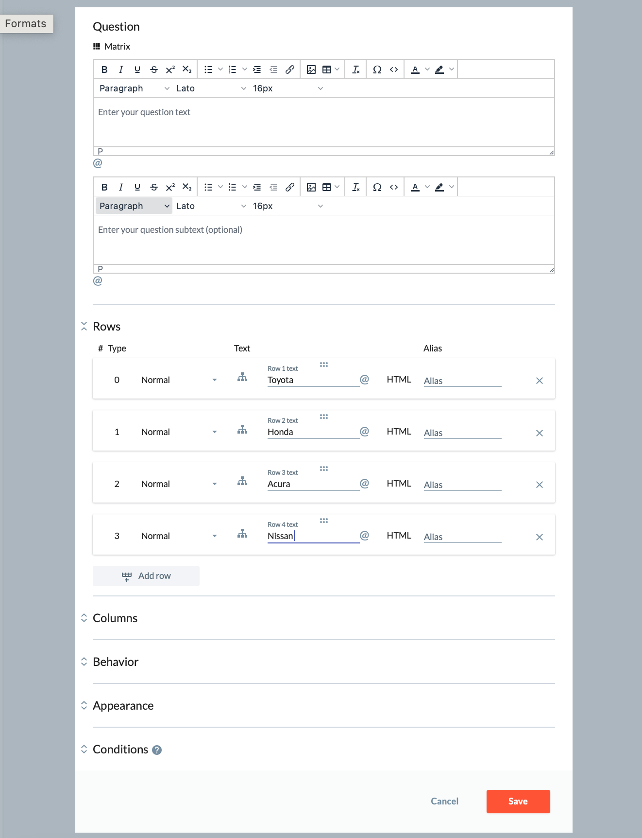 Matrix Question Type Deep Dive