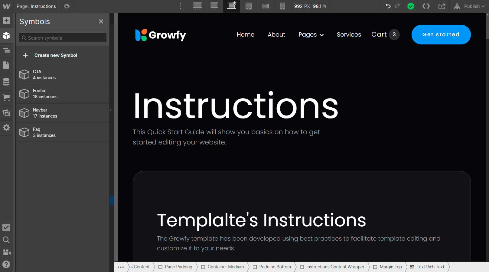 Instructions - Growfy - Webflow Ecommerce Website Template