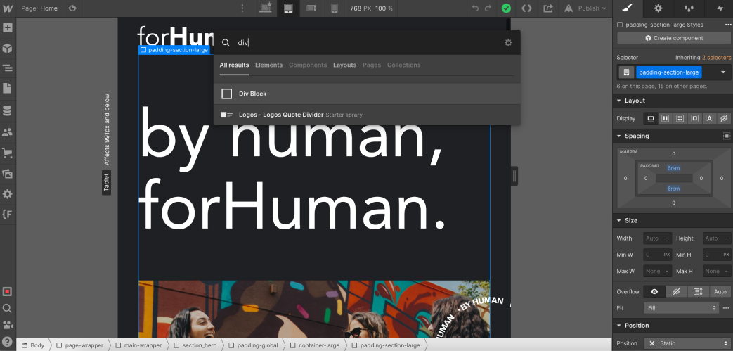 forHuman | Diseño y desarrollo web en Webflow
