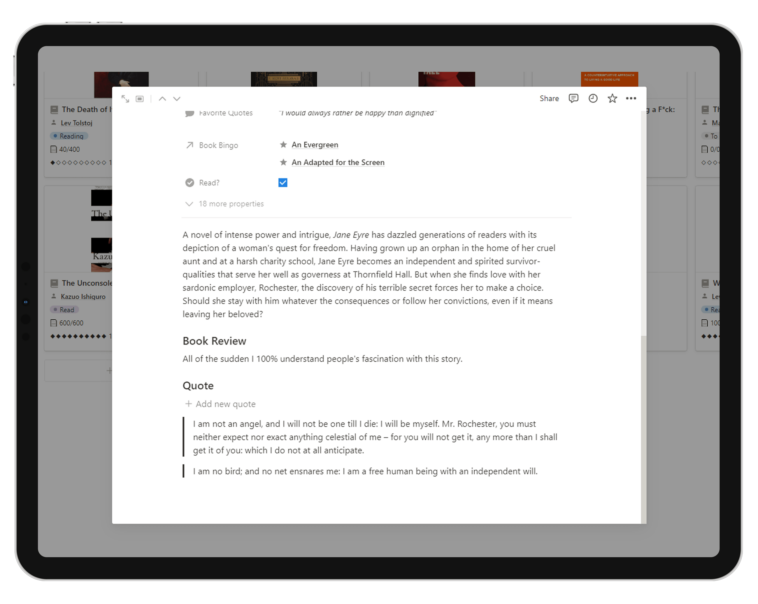 Notion Reading Tracker - All-in-One Notion Template