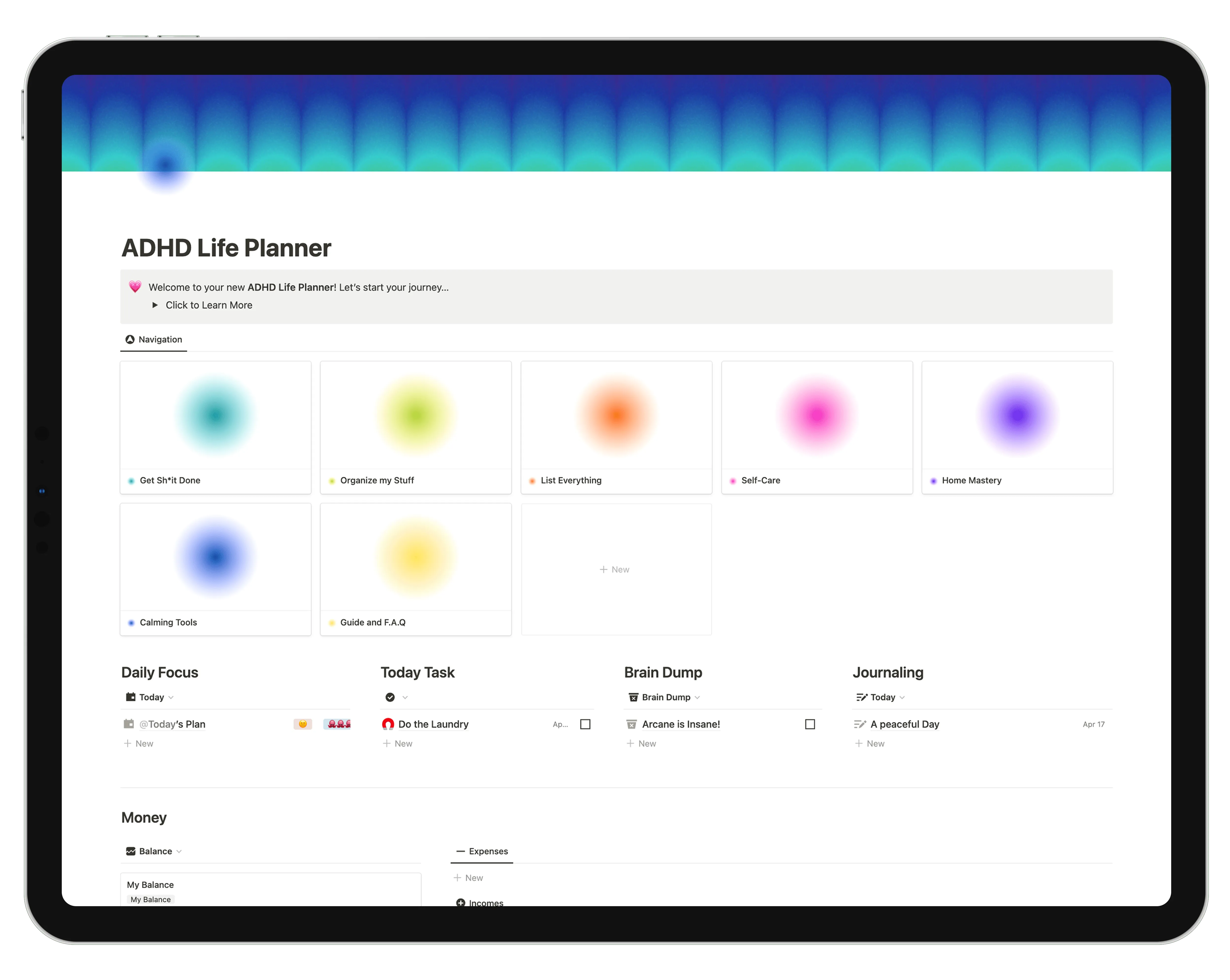 Notion ADHD Planner - All-in-One Notion Template