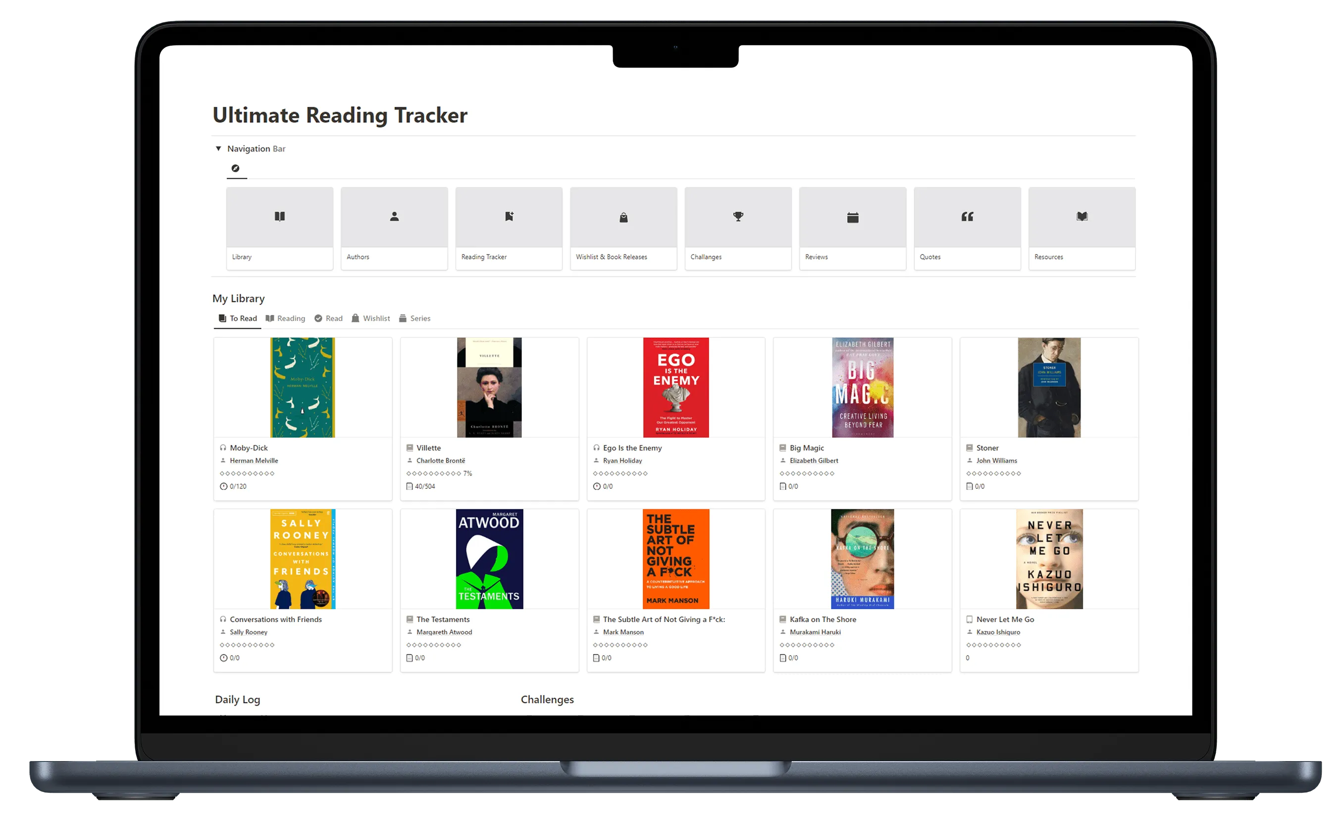 Notion Reading Tracker - All-in-One Notion Template