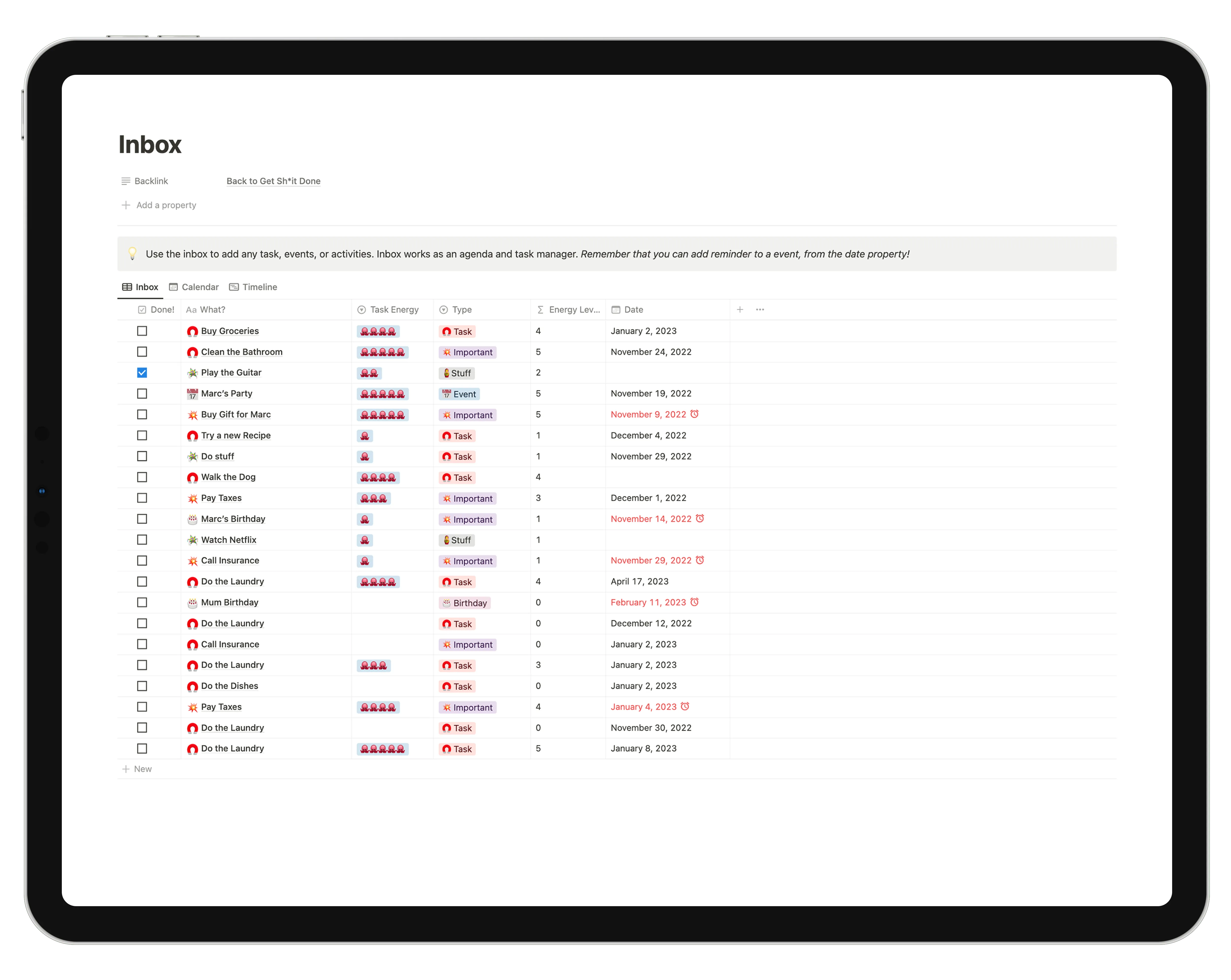 Notion ADHD Planner - All-in-One Notion Template