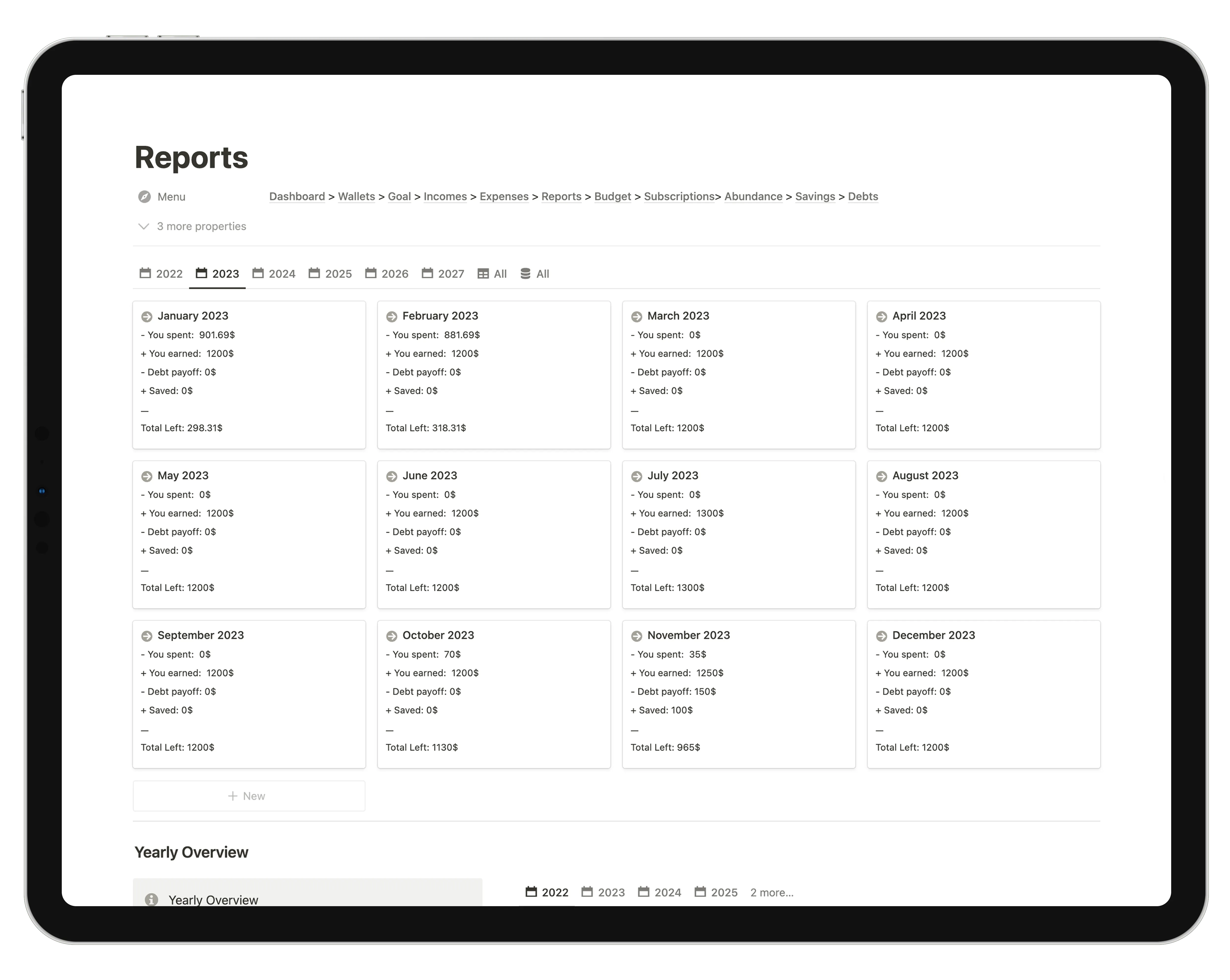 Notion Finance Tracker - All-in-One Notion Template