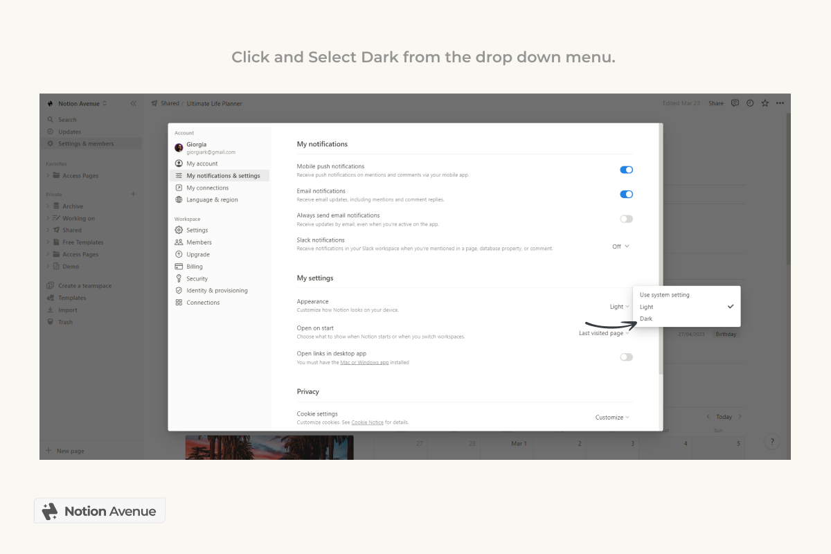 How to Make Notion Dark Mode: How to Turn On & Off on Desktop & Mobile