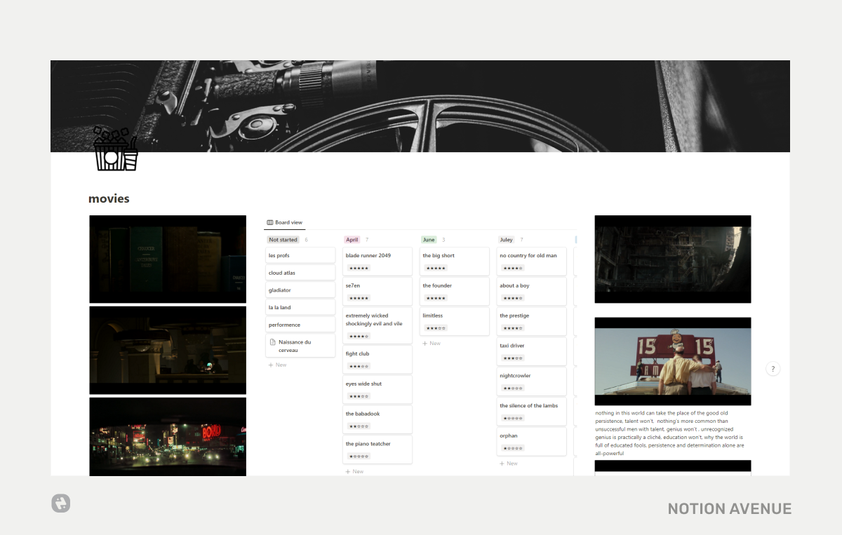 10+ Best & Aesthetic Notion Movie, TV & Anime Watch List Templates