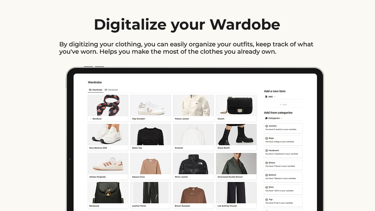 7+ Best & Aesthetic Notion Wardrobe & Outfit Planner Templates to ...
